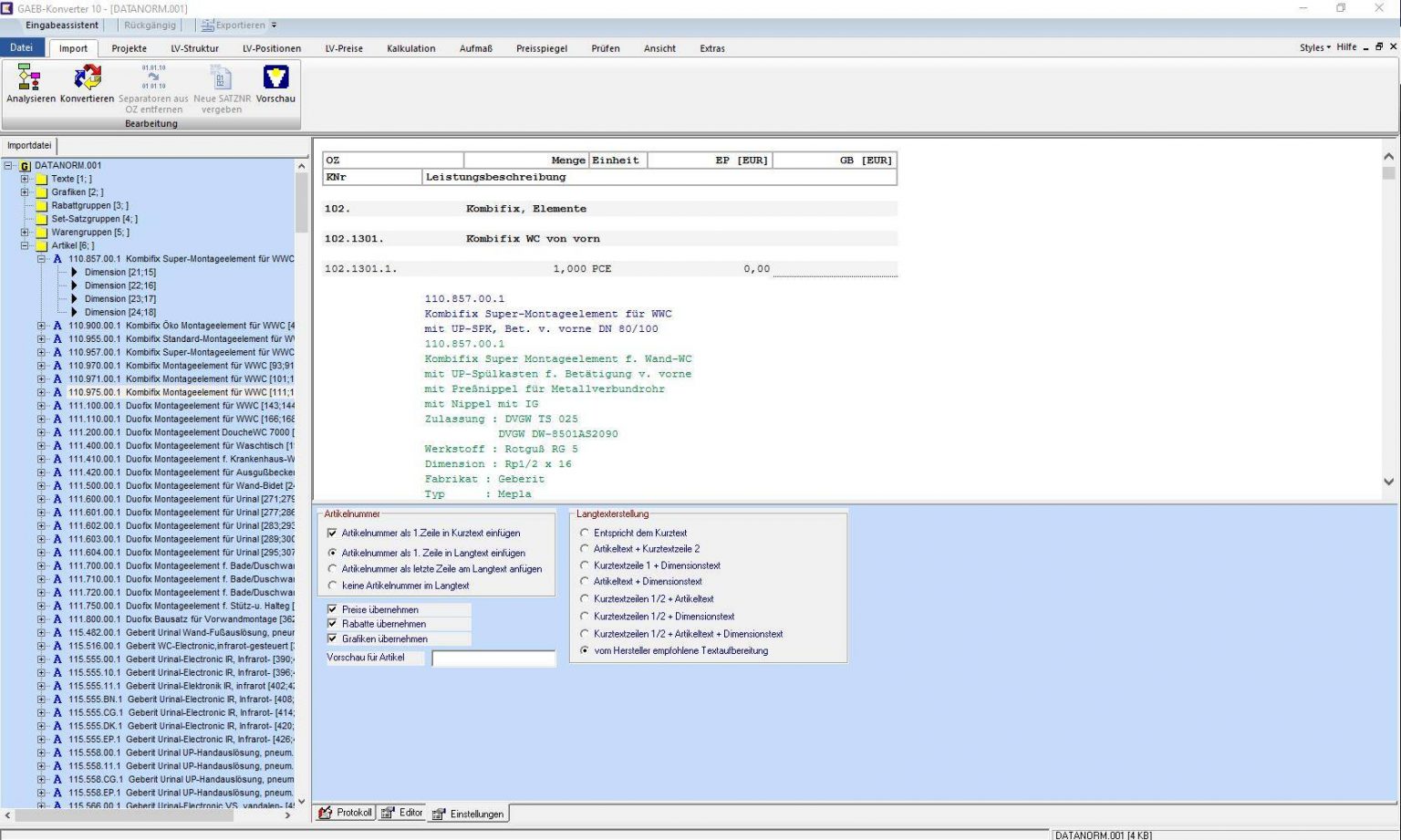 GAEB-Konverter: Ideal für Handwerker, Bau, Handel und Planer